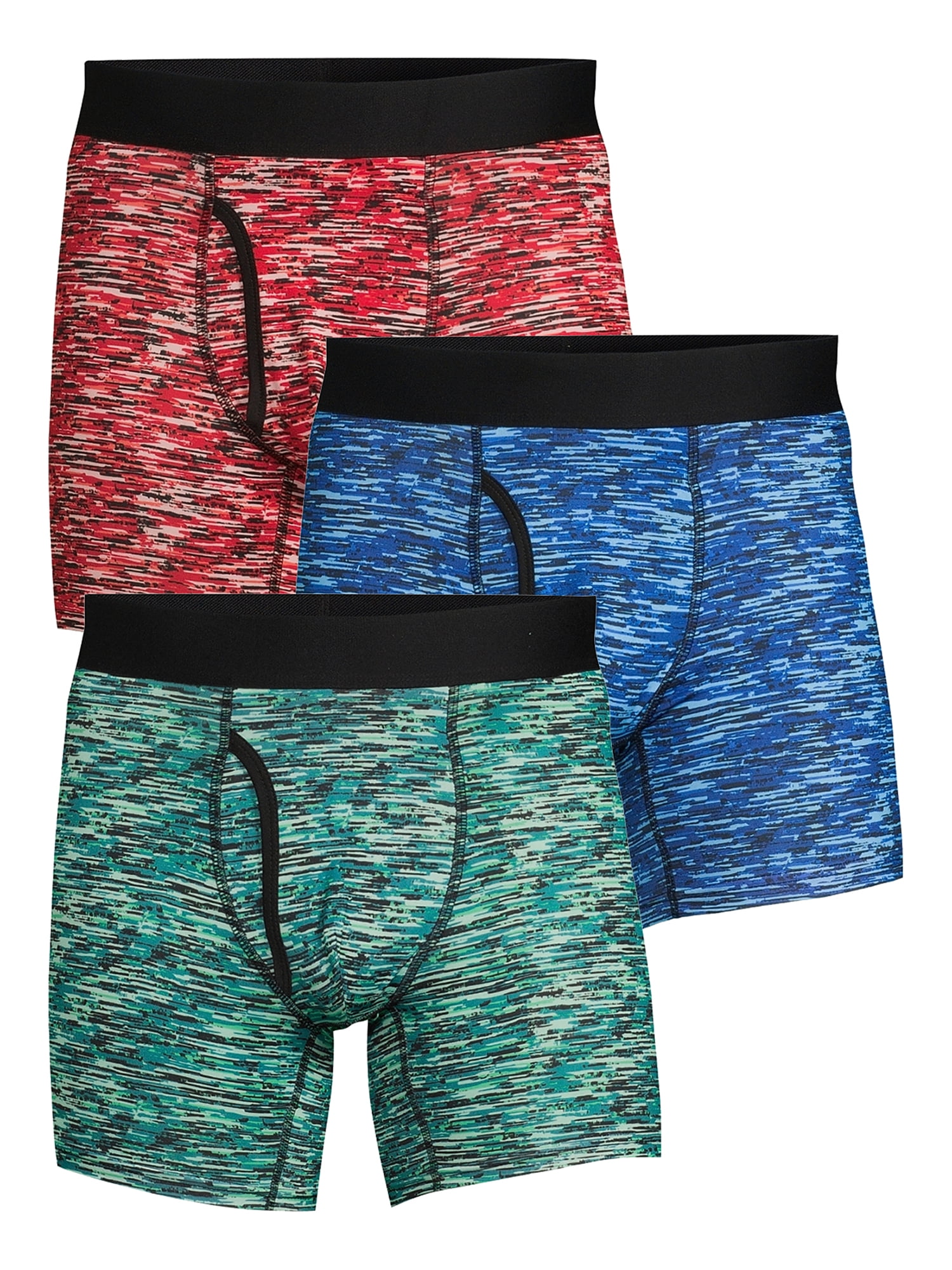No Boundaries Men’s Tag-Free Printed Stretch Boxer Briefs, 3-Pack ...