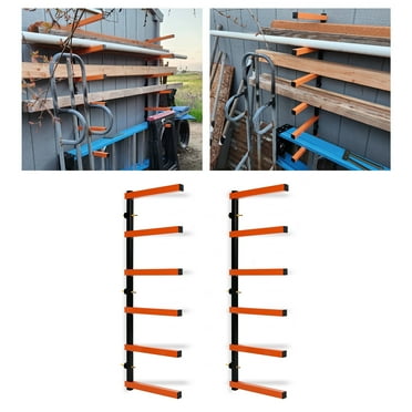 Kojem Wall-Mounted Metal Garage Shelves, 6-Level Lumber Storage Rack ...