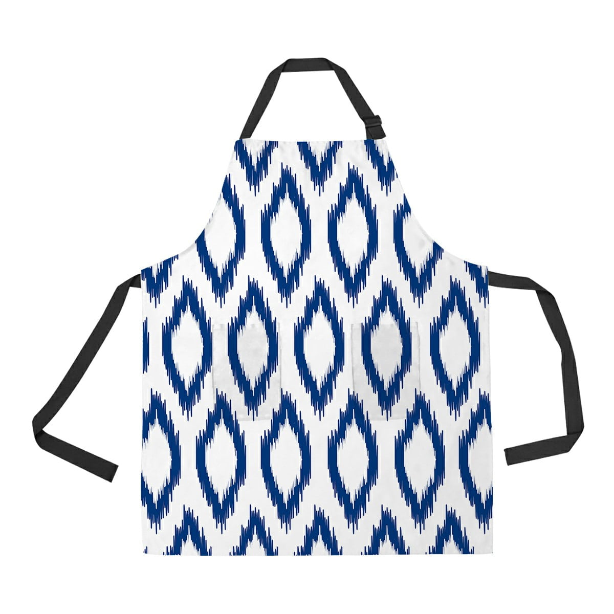 ABPHQTO Blue White Ikat Traditional Fabric Apron Home Kitchen Apron ...