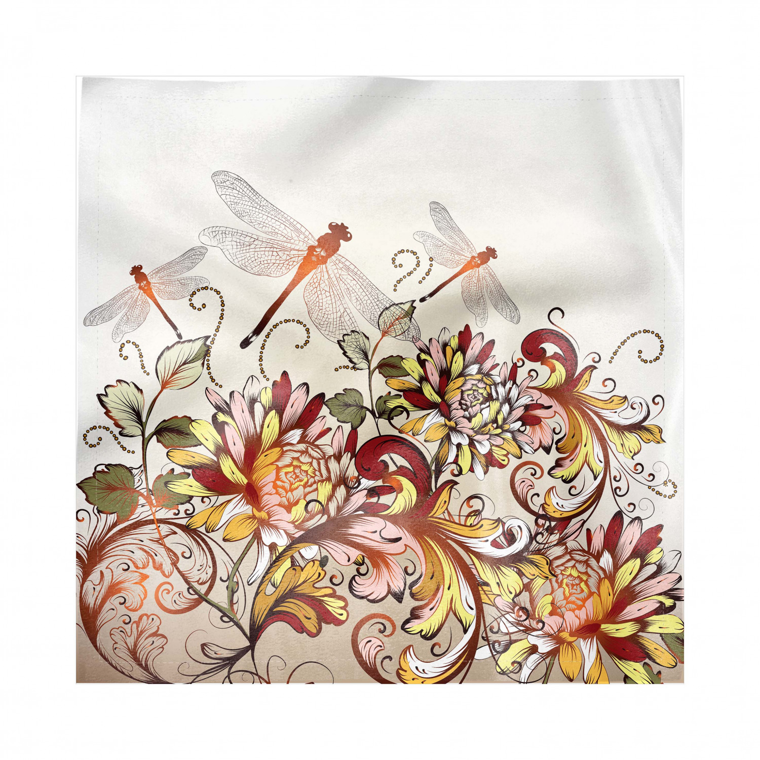 Spring Decorative Napkins Set of 4, Flower Field Foliage with ...