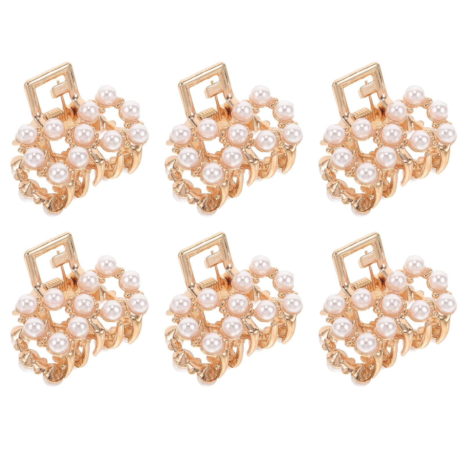 Click here for Raindrops 6pcs Small Hair Clips Pearl Claw Clips M... prices