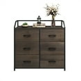 Homfa Large Wood Dresser with 6 Deep Fabric Drawers, Lightweight ...