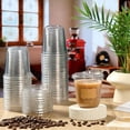 50 Pack 12oz Clear Plastic Cups with Strawless Sip and Label Stickers ...