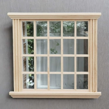 Dollhouse Window 1/12 12 Pane Window Frame Model for Photo Props Living ...