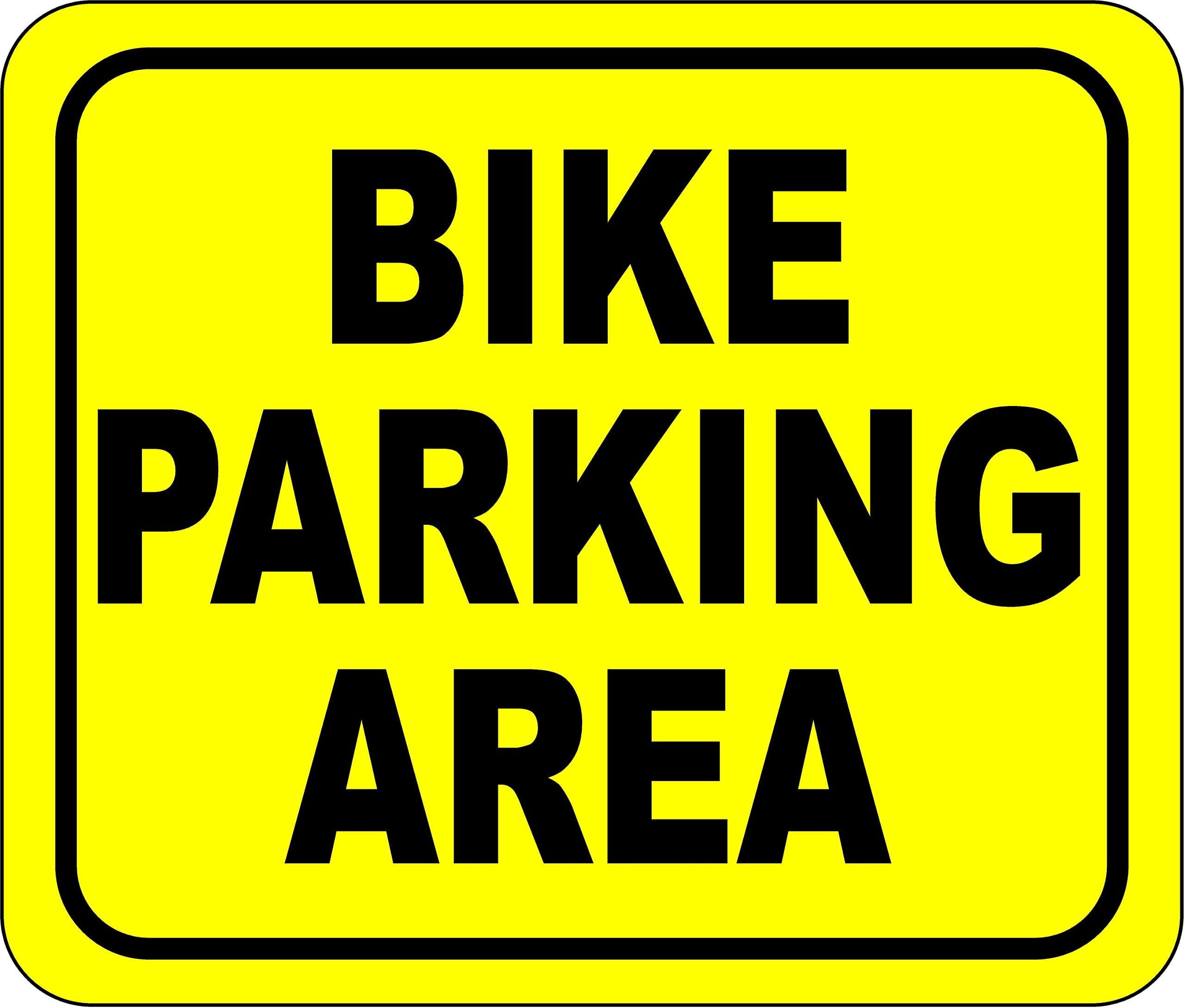 BIKE PARKING AREA YELLOW Aluminum Composite Sign - Walmart.com