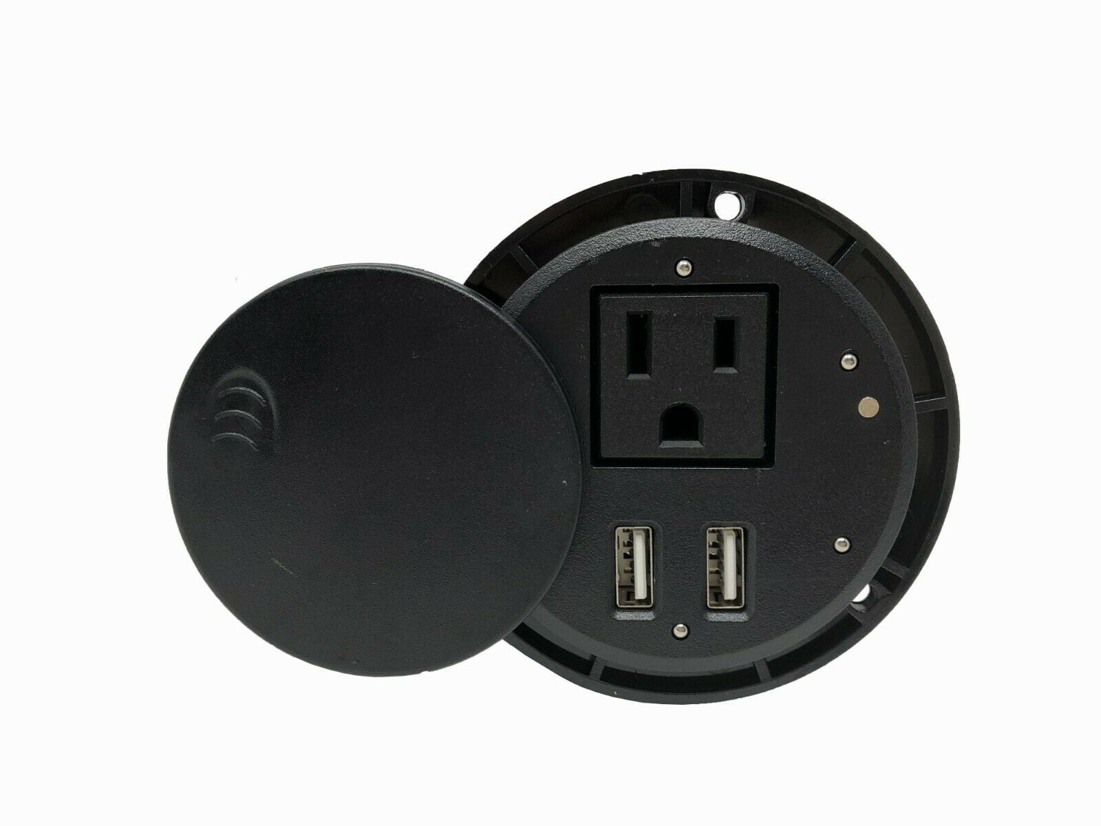 Desktop Power Grommet Outlet Data Center, 3" Hole No Drilling Required ...