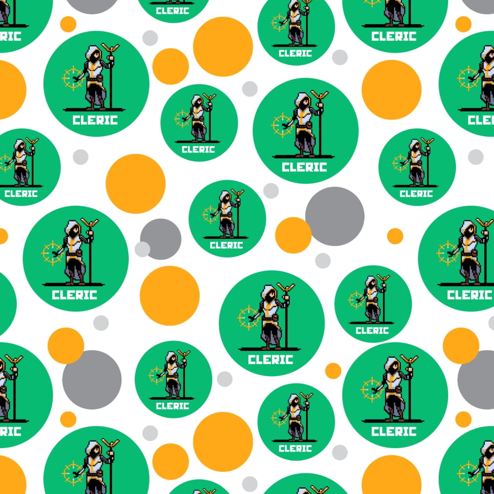 8-Bit Retro Pixel Cleric Priest Healer Games RPG Premium Gift Wrap ...