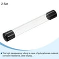 Clear Rigid Tube Round Plastic Tubing with Black Rubber Cap, 305mm/ 12 ...