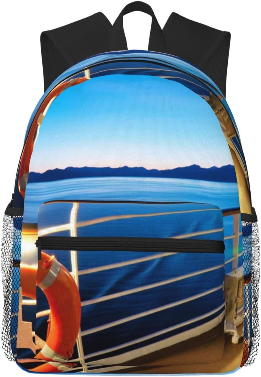 Pool Party Cruise Ship Printed Casual Backpack Lightweight Waterproof ...