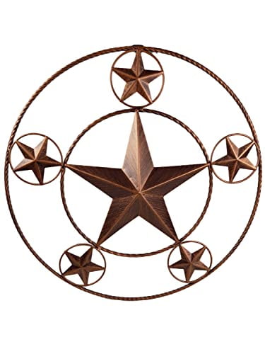 Urbalabs Texas Bronze Star 21" Texas Lone Star Twisted Rope Rustic Barn ...