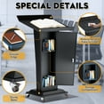 STICCIO Podium Stand with Wheels, 44.88 in Metal Lectern with Lockable ...