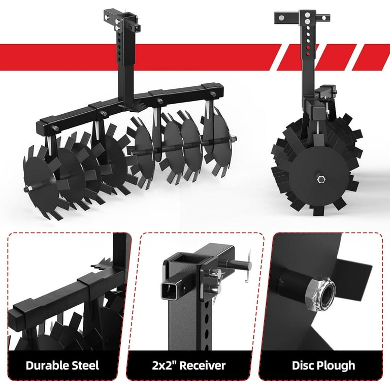 UTV Tow-behind Tiller 32" ATV/UTV Disc Harrow Plow - Pull-Behind Tiller ...