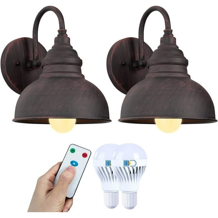Antique Wall Sconces Battery Operated Farmhouse Porch Light Remote ...