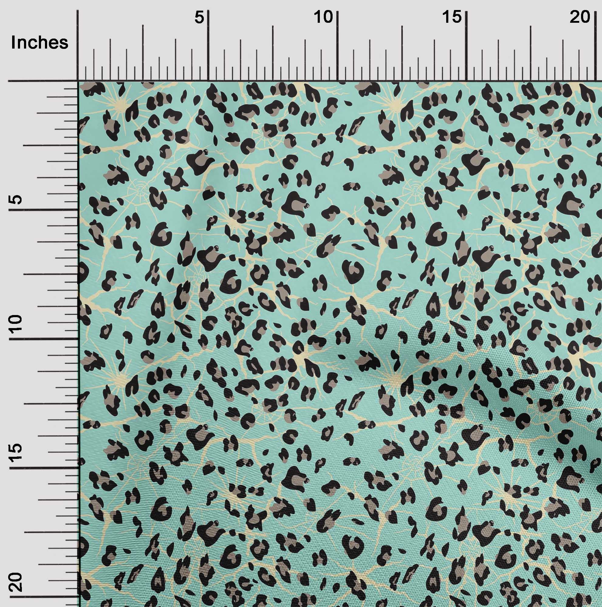 oneOone Silk Tabby Fabric Leopard Animal Skin Print Fabric by The Yard ...