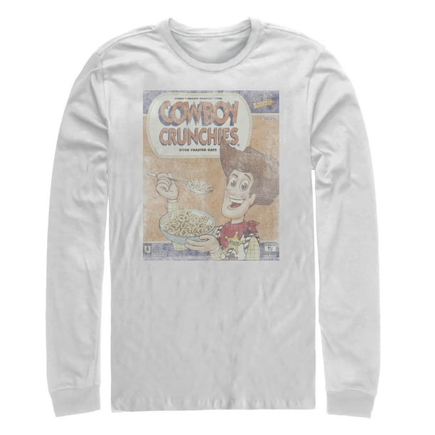 Men's Toy Story Vintage Cowboy Crunchies Cereal Long Sleeve Shirt White ...