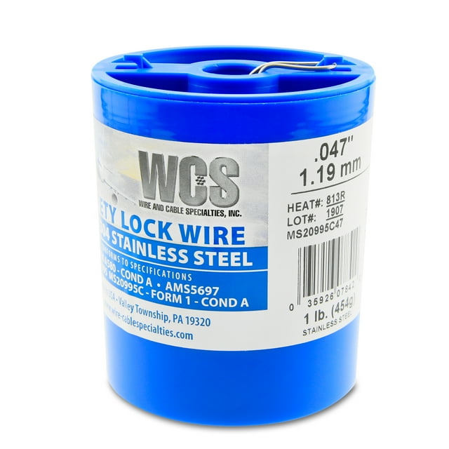 Safety Lock Wire, .047 in / 1.19 mm, T302/304 Stainless Steel ...