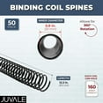 Black Spiral Binding Coils, Plastic Spines for 160 Sheets (12 in, 20mm ...