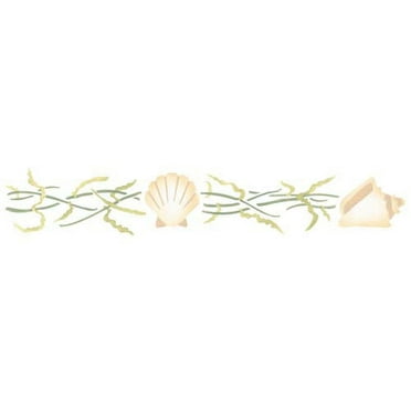 Shells with Border Wall Stencil SKU #992 by Designer Stencils - Walmart.com