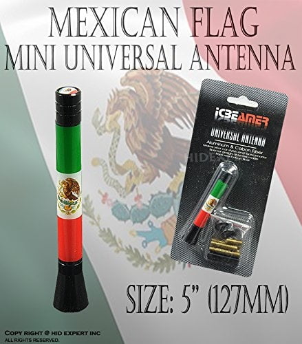 ICBEAMER 5 pulgadas Mini Bandera de México de Aluminio con Bobina de C ...