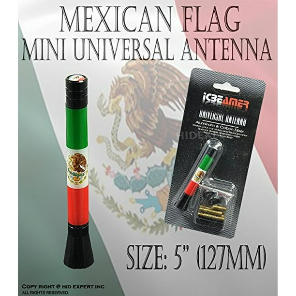 ICBEAMER 5 pulgadas Mini Bandera de México de Aluminio con Bobina de C ...