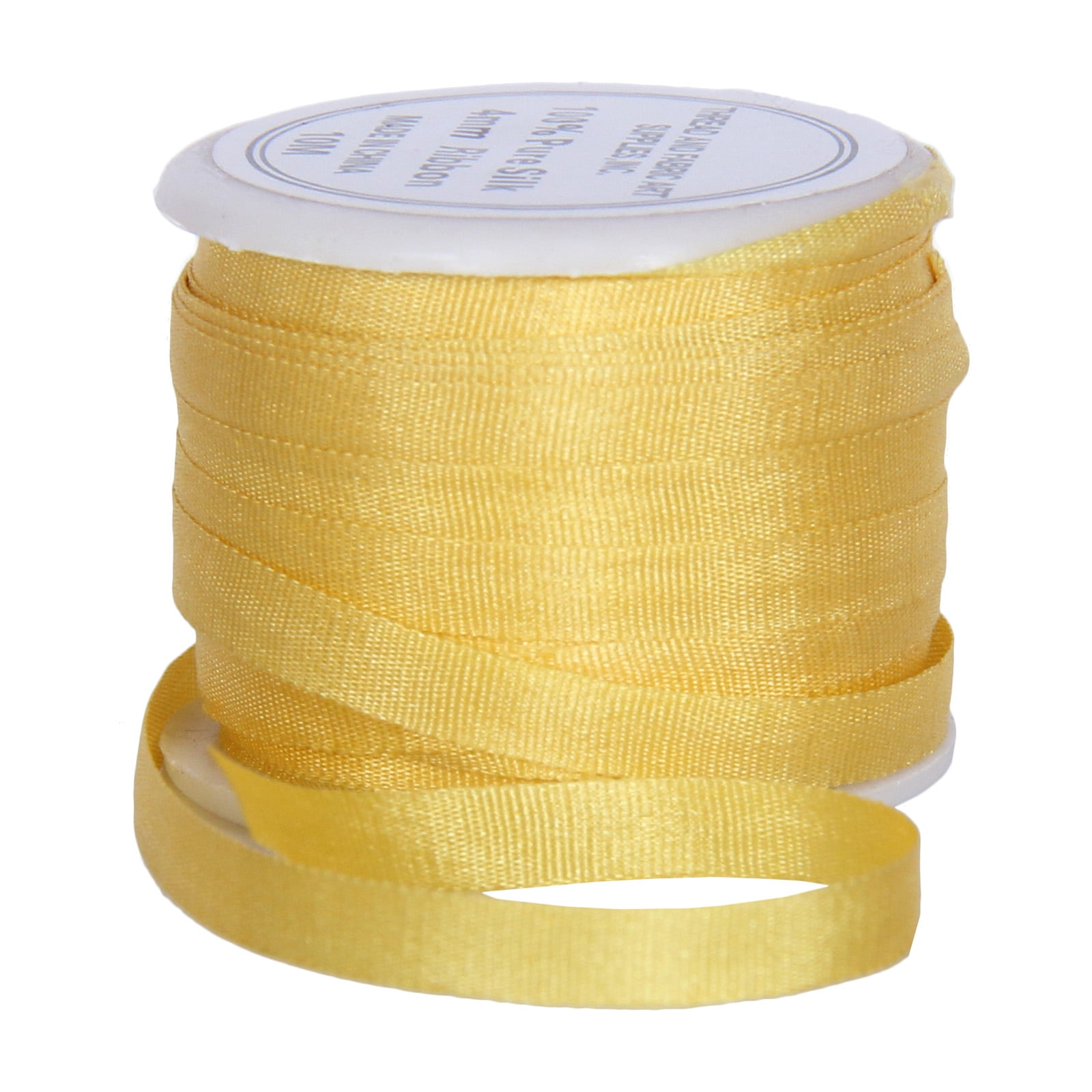 100% Pure Silk Ribbon by Threadart - 4mm Sun Gold - No. 666 - 3 Sizes ...