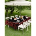 60x84 Inch Outdoor Tablecloth with Umbrella Hole Zipper Rectangle Brick ...