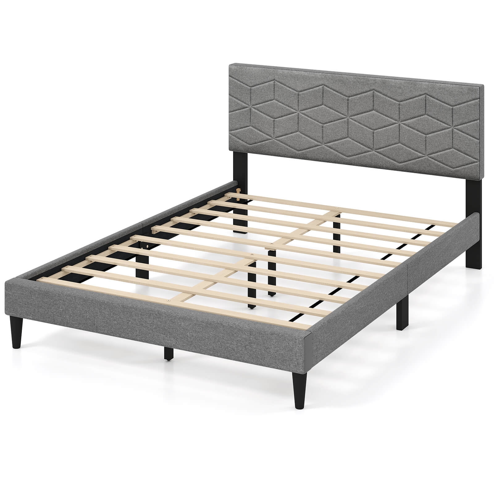 Click here for Costway Full Size Bed Frame With Linen Fabric Upho... prices