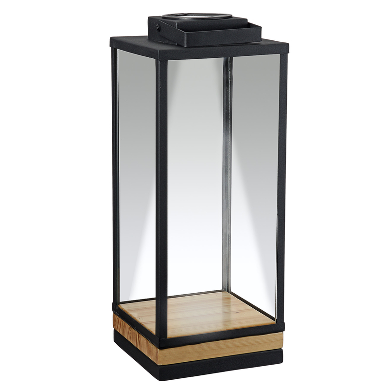 Paradise Lighting GL39951 LED Solar Lantern, Glass/Metal, Black ...