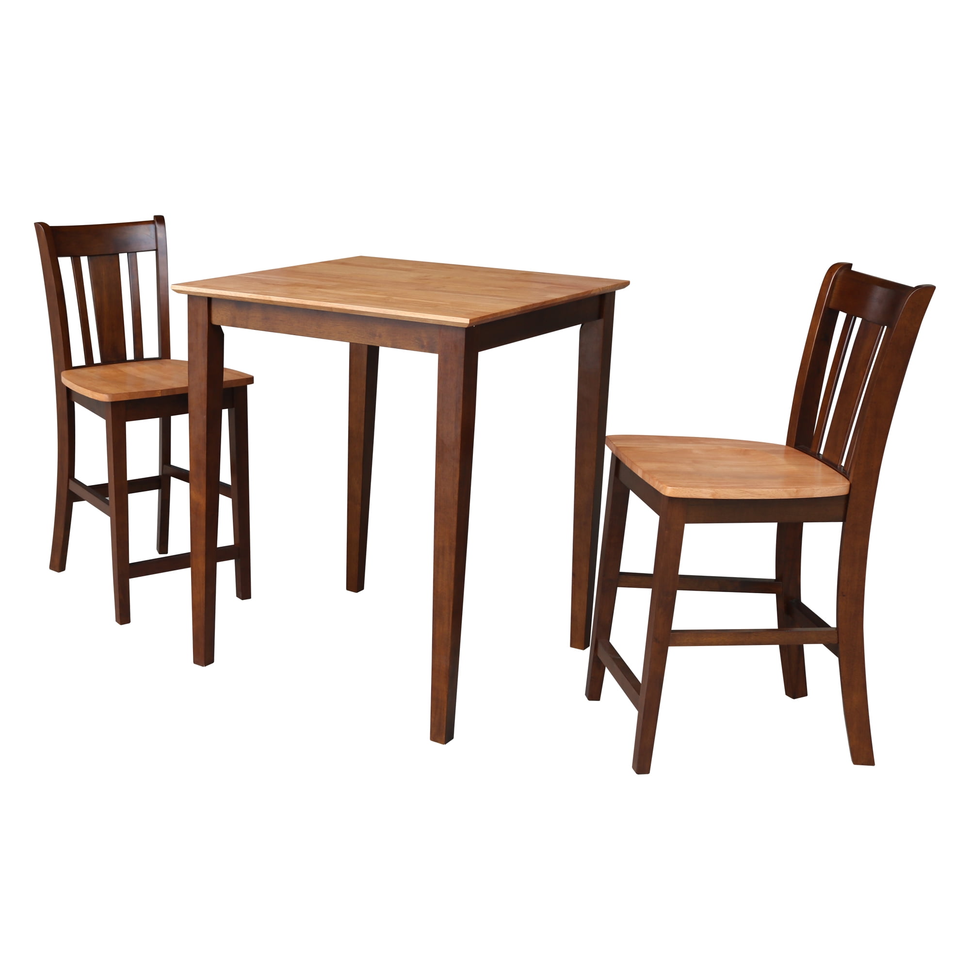 30" x 30" Counter Height Table with 2 San Remo Stools in Cinnamon ...