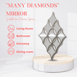 Exotic Silver Many Diamonds Mirror - 48x26.7 in - 9 Diamond-Shaped ...