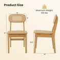 Gymax Rattan Dining Chairs Set of 2 Kitchen Dining Chairs w/ Simulated ...