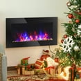 HOMCOM Electric Fireplace Heater for Home, Wall Mounted with Flame ...