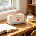 CaiTeLin Handheld Color Block Pencil Case, Multi Layer Stationery Bag ...