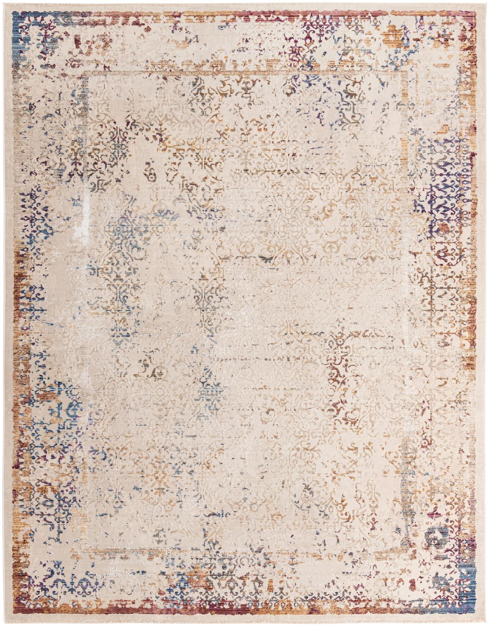 Rugs.com Deepa Collection Rug – 9' x 12' Ivory Medium Rug Perfect For ...