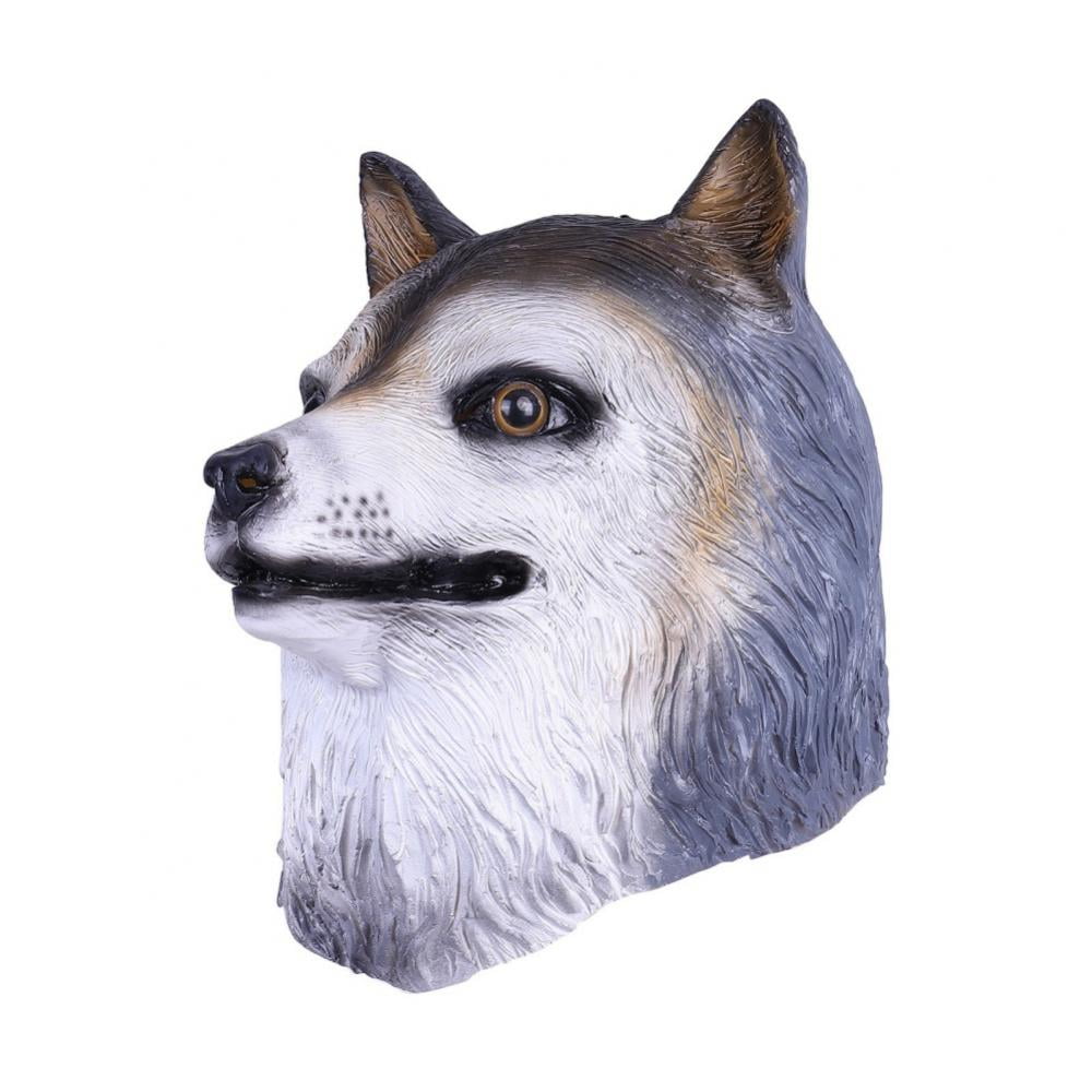 Husky Dog Latex Mask Wolf Animal Costume Realistic Halloween Costume ...
