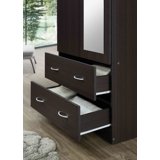 Hodedah Two Door Wardrobe with Two Drawers and Hanging Rod plus Mirror ...