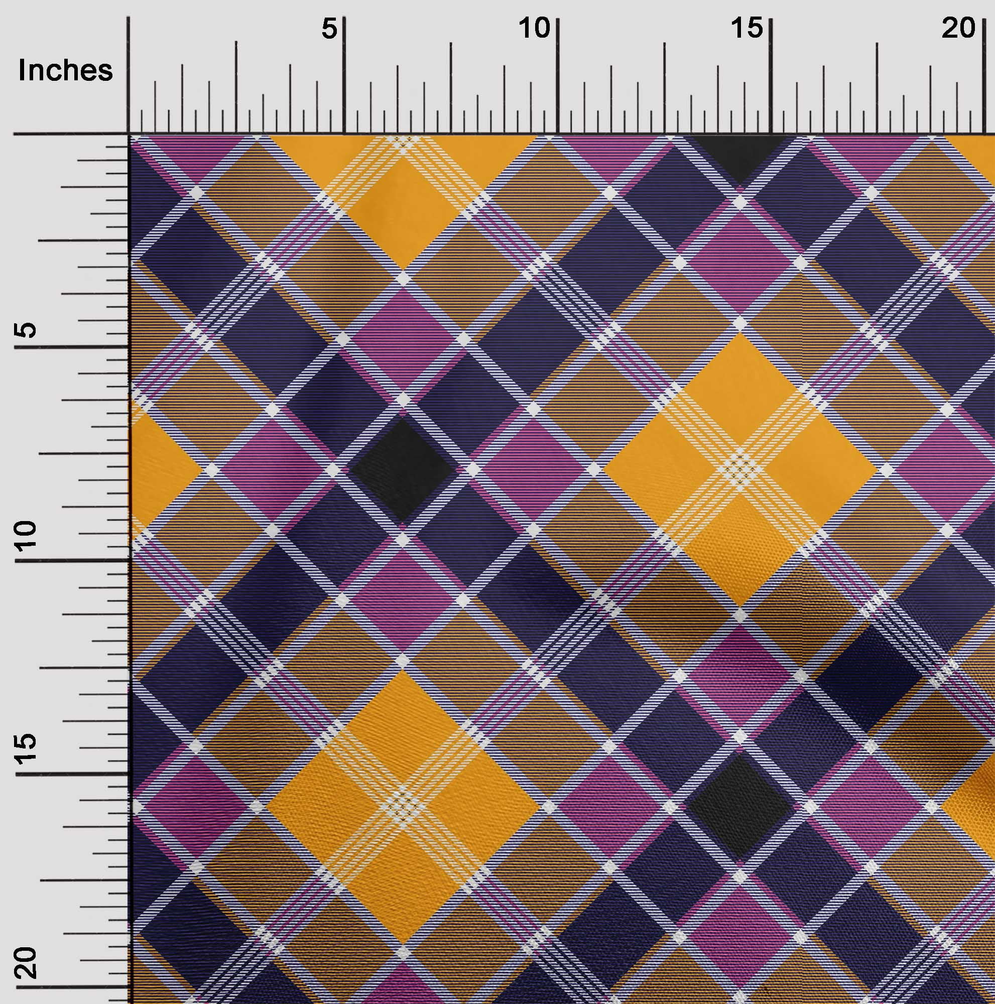 oneOone Organic Cotton Poplin Twill Fabric Tartan Check Print Fabric ...