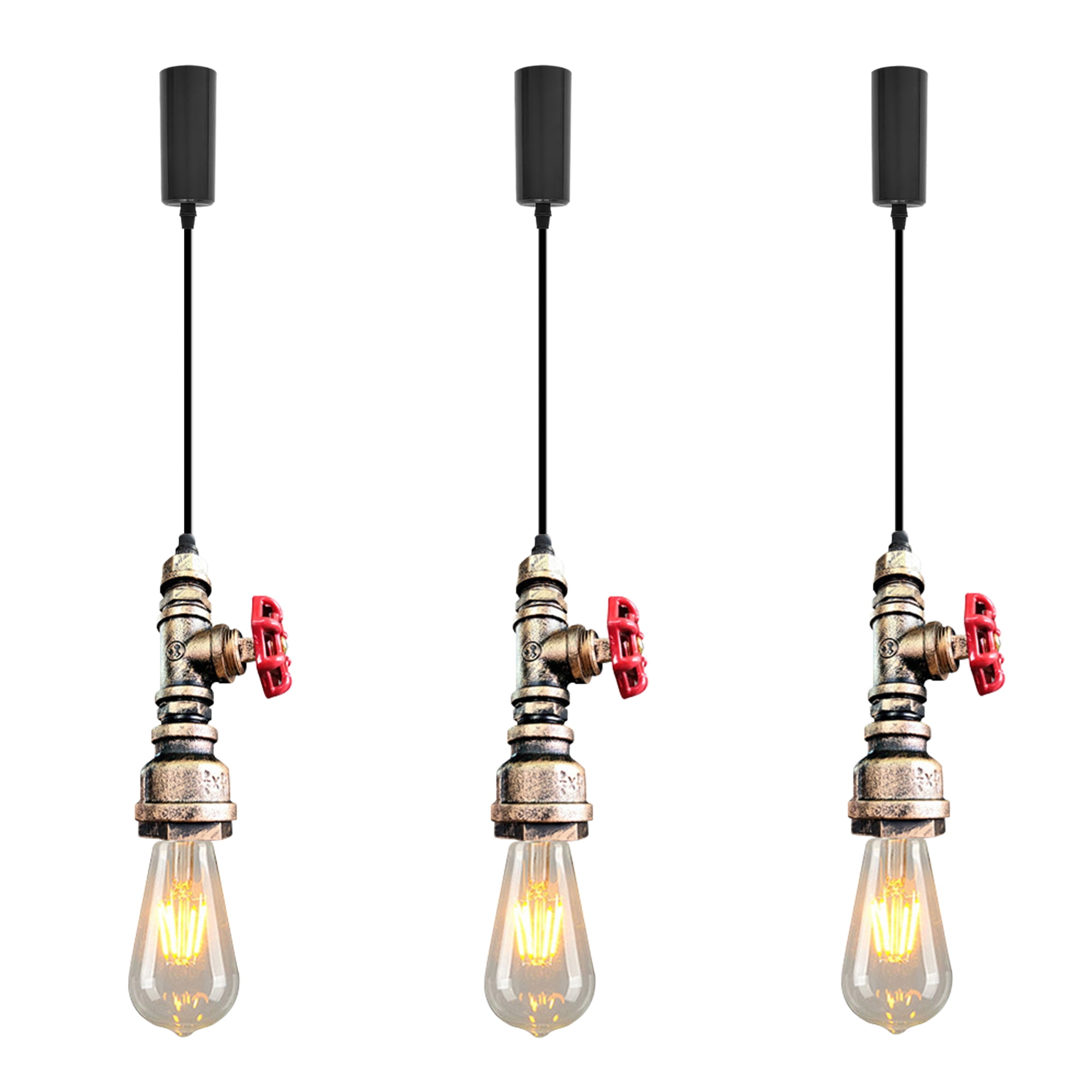 Kiven H-Type Track Lighting, 3-Light Industrial Halo Track Pendant ...