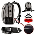 "OPACK Gray Backpack, 17"" Laptop, RFID Anti-Theft, Water Resistant ...