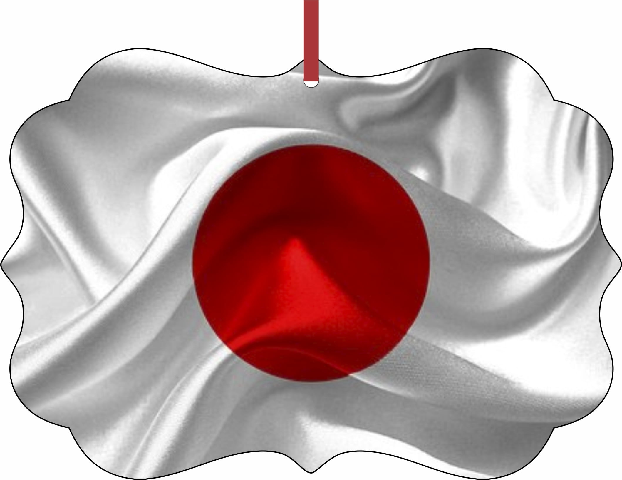 japan flag Hanging Benelux Shaped Tree Ornament - (Flat) - Double Sided ...