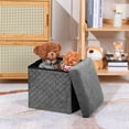 ANMINY Foldable Velvet Tufted Storage Ottoman Cube, Space-Saving Foot ...
