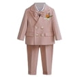 Boys 4-Piece Formal Suit Set, Fashion Kids Gentleman Outfit Blazer ...