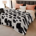 Cow Spots Throw Blanket for Couch Fluffy Hair Animal Skin Soft and Warm ...