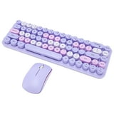 Falleo Clearance Keyboard Mouse Combo 2.4GHz Wireless Cute Retro 68 ...