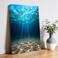 Blue Ocean Canvas Wall Art for Living Room, Underwater World Clear ...