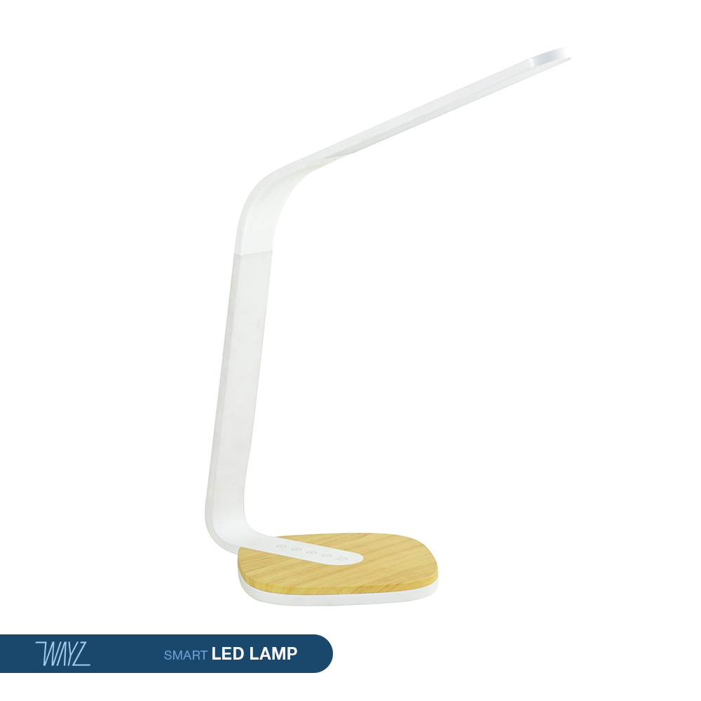 WAYZ Smart Desk LED Lamp with Wood Panel, 3 Colors Light Mode ...