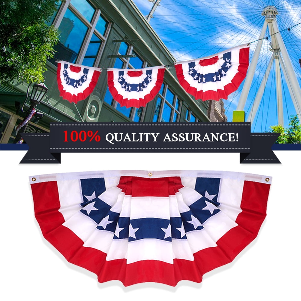 Jetlifee American Us Flag Bunting 4x8 Ft Usa Pleated Fan Flag By Us