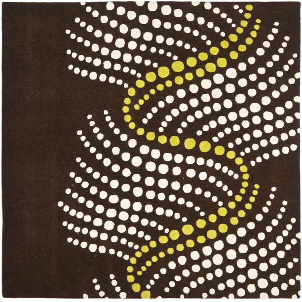 SAFAVIEH Soho Hudson Geometric Dotted Wool Area Rug, Brown/Beige, 8' x ...