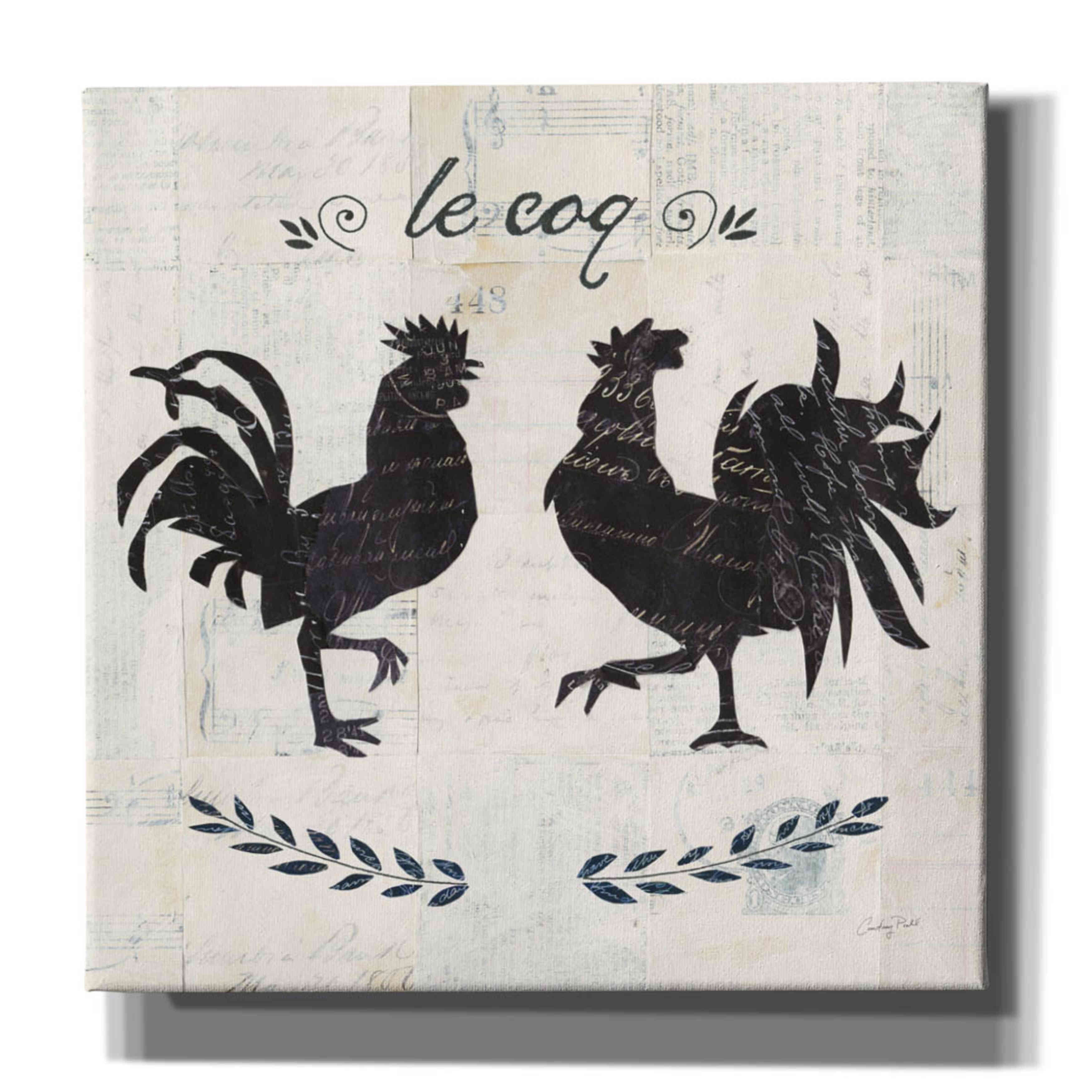 Epic Graffiti 'Le Coq Silhouette Sq Words by Courtney Prahl, Canvas ...