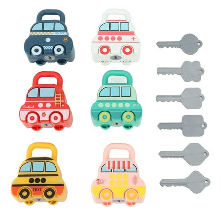 Children Lock Key Cars, Educational Different Shapes Lock Car Toys ...